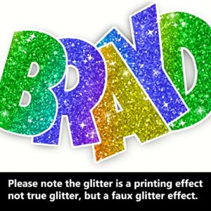 Coonoe Happy Birthday Yard Sign with Metal Stakes - 16” Outdoor Lawn Decorations, Weather-Resistant Letters, birthday party supplies gift for Kids & Adults (Glitter)