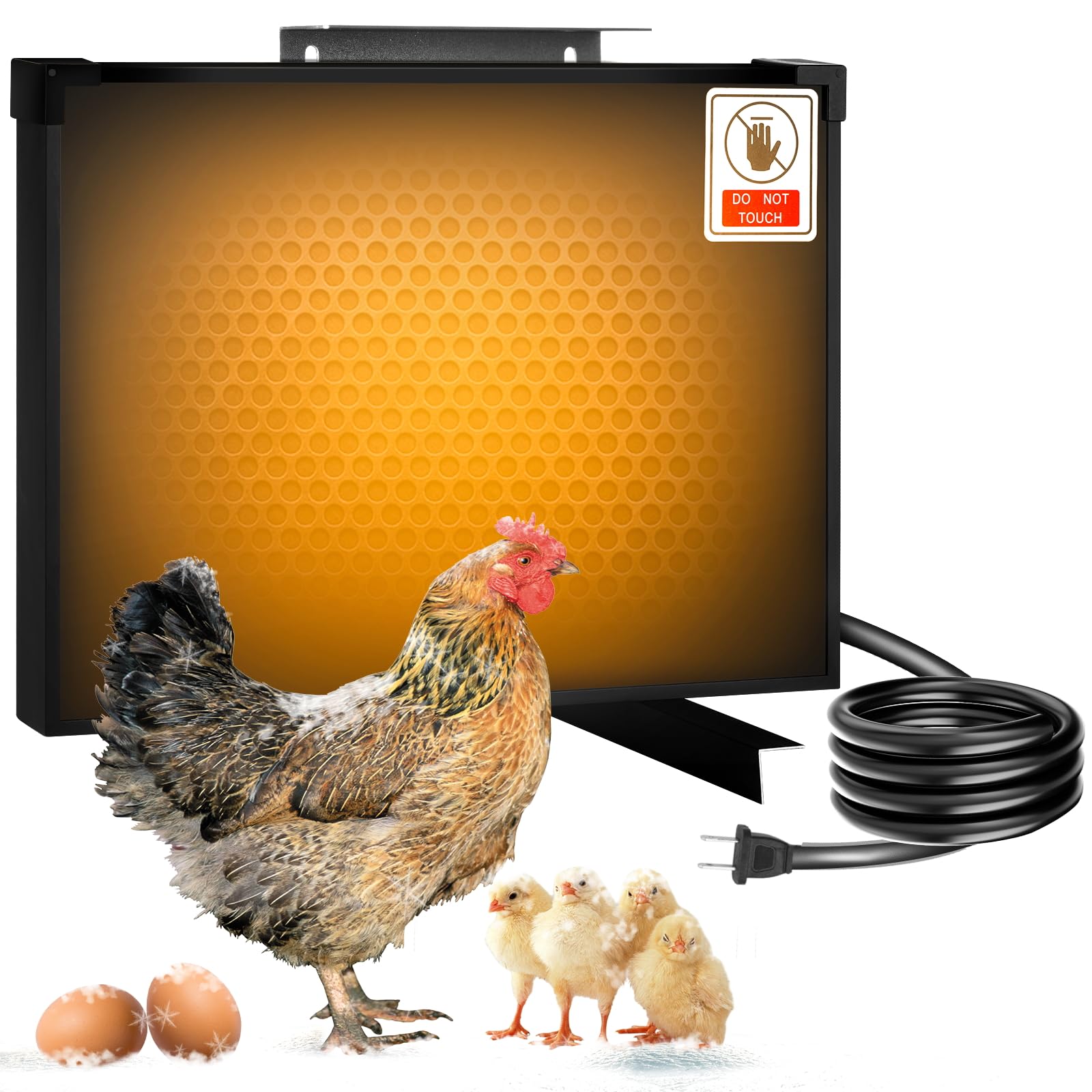 Ziopetru Chicken Coop Heater, Winter Poultry Warmer Coop Heater, Radiant Coop Heating Panel 9ft Anti-bite Cable, Suitable for Keeping Chickens Dogs Cats and Other Pets Warm