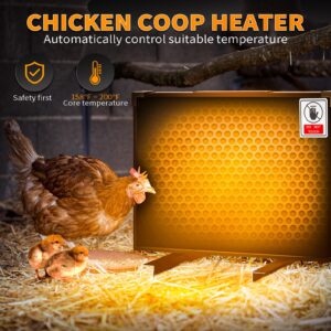 Ziopetru Chicken Coop Heater, Winter Poultry Warmer Coop Heater, Radiant Coop Heating Panel 9ft Anti-bite Cable, Suitable for Keeping Chickens Dogs Cats and Other Pets Warm