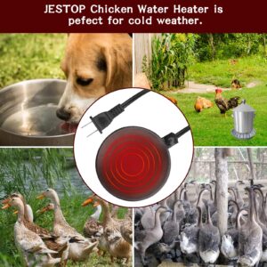 JESTOP 2Pcs Poultry Water Heater, 35W Chicken Water Heater Base, 120V Electric Deicer Heated Base for Poultry, Chicken Drinker Heated Pad for Winter