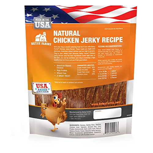 Betsy Farms Natural Chicken Jerky Recipe Dog Treats - Chicken Jerky Dog Treats, 12 Oz