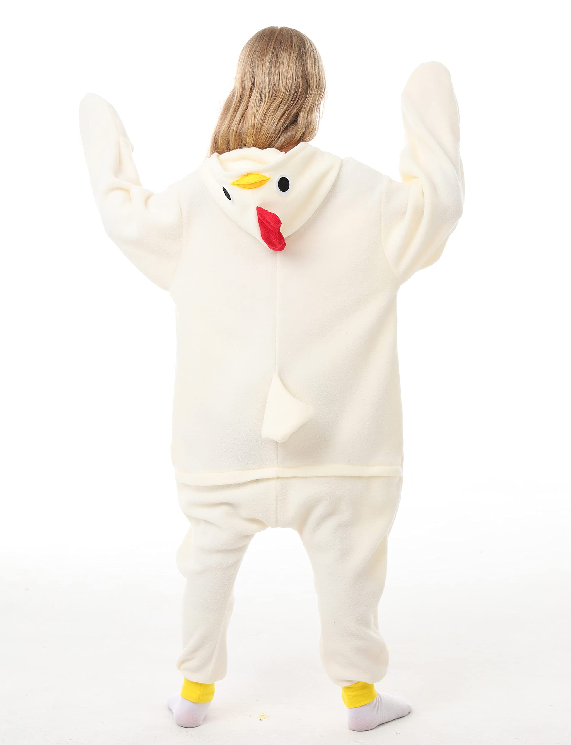 CANASOUR Unisex Halloween Kids Chicken Onesie For 5T Girls Costume Party Cosplay Pyjamas (Height 43-47”, 5T, Chicken)