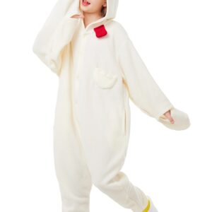 CANASOUR Unisex Halloween Kids Chicken Onesie For 5T Girls Costume Party Cosplay Pyjamas (Height 43-47”, 5T, Chicken)