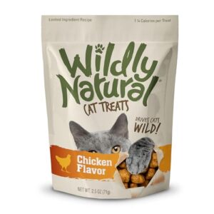 wildly natural cat treats, chicken flavor, 2.5 oz