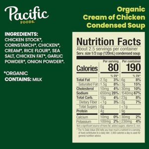 Pacific Foods Organic Cream of Chicken Condensed Soup, 10.5oz (Pack of 12)