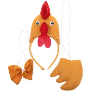 nolitoy 1 set chicken hair hoop with bow tie, chicken cosplay costume accessories for halloween