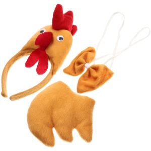 NOLITOY 1 Set Chicken Hair Hoop with Bow Tie, Chicken Cosplay Costume Accessories for Halloween