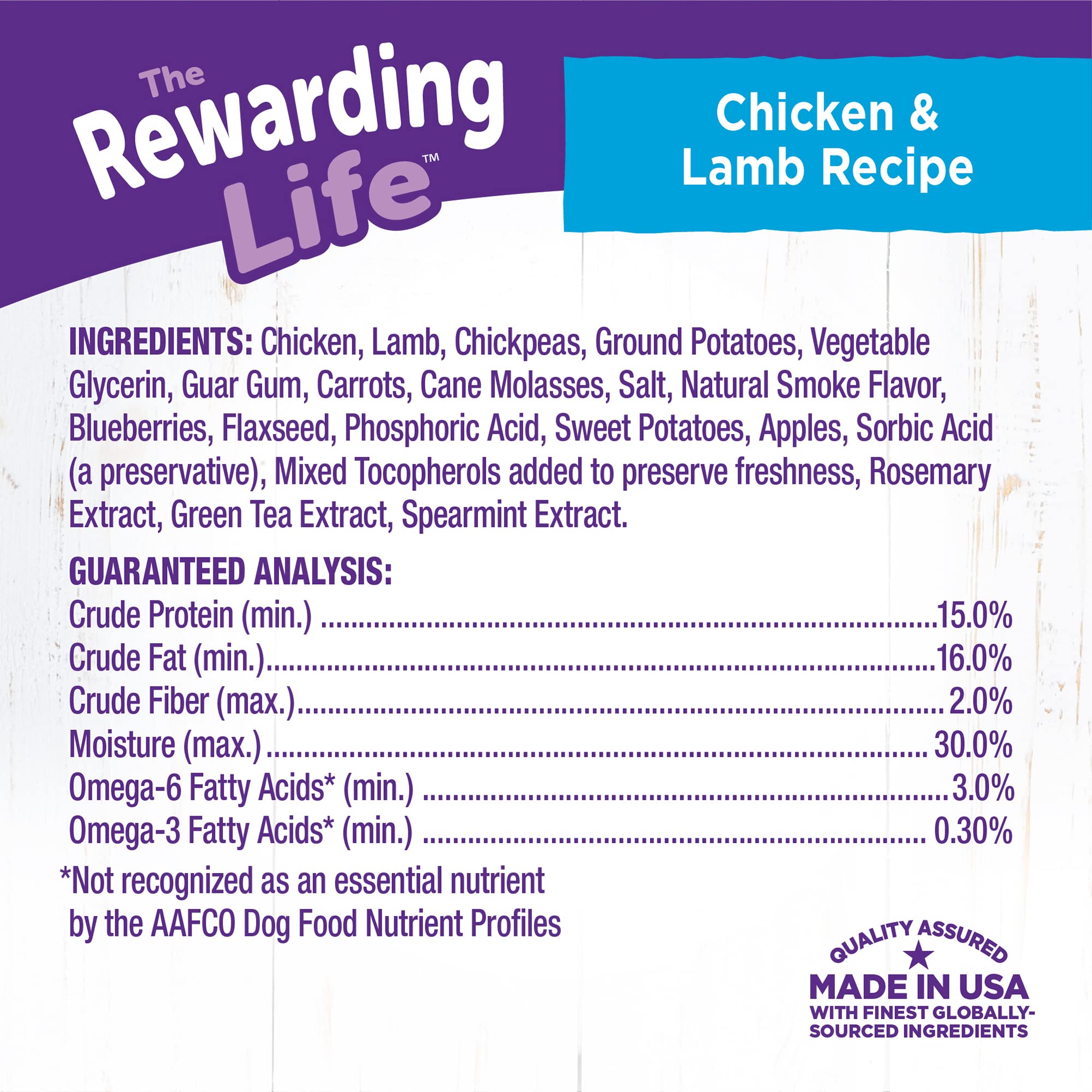 Wellness Rewarding Life Grain-Free Soft Dog Treats, Made in USA with Healthy Ingredients, Ideal for Training (Chicken & Lamb Recipe, 6-Ounce Bag)