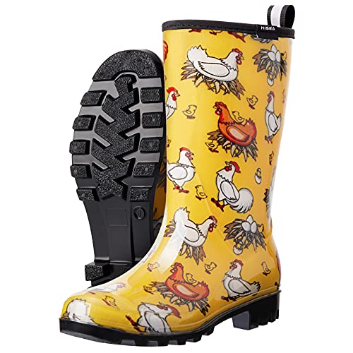 HISEA Women's Rain Boots Waterproof Mid Calf Garden Boots for Women