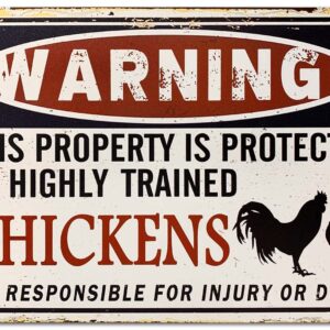 Bestylez Funny Chicken Coop Warning Sign Outdoor Chicken House Decor Gifts For Chicken Lovers 12" * 8" (219)