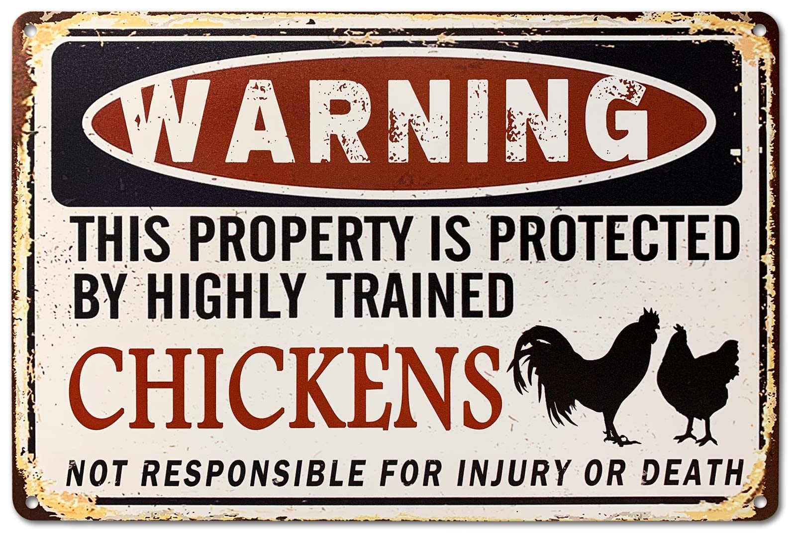 Bestylez Funny Chicken Coop Warning Sign Outdoor Chicken House Decor Gifts For Chicken Lovers 12" * 8" (219)