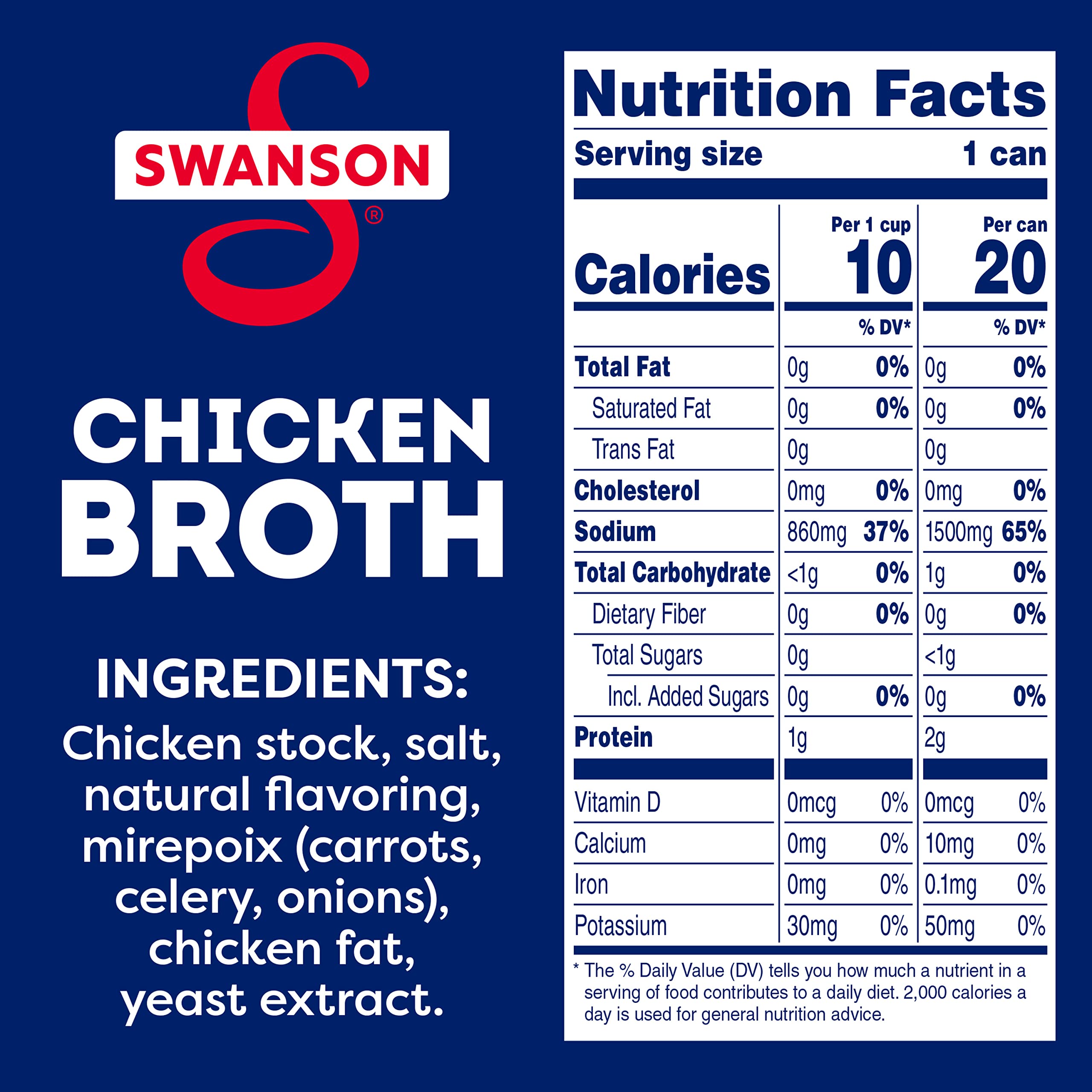 Swanson 100% Natural, Gluten-Free Chicken Broth, 14.5 Oz Can (Pack of 12)