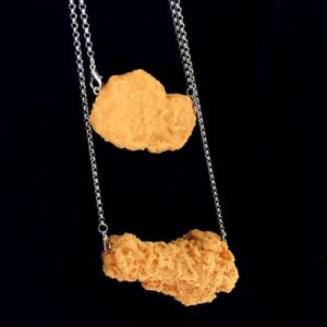 tenghong2021 Imitation Food Keychain Fried Chicken Leg Nuggets Wing Creative Keyring Fun Cute Handbag Purse Car Accessories (Set A(Chicken Nugget Necklace+Chicken Nugget Keychain))