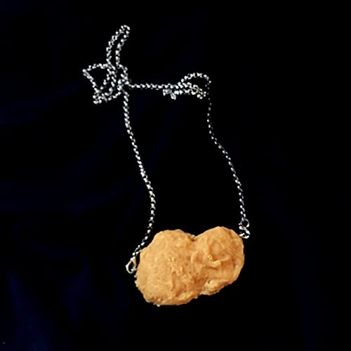 tenghong2021 Imitation Food Keychain Fried Chicken Leg Nuggets Wing Creative Keyring Fun Cute Handbag Purse Car Accessories (Set A(Chicken Nugget Necklace+Chicken Nugget Keychain))