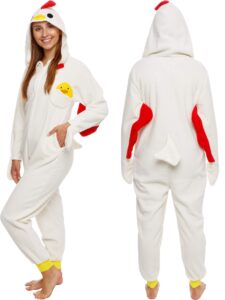 funziez! slim fit adult onesie - animal halloween costume - plush fruit one piece cosplay suit for women and men