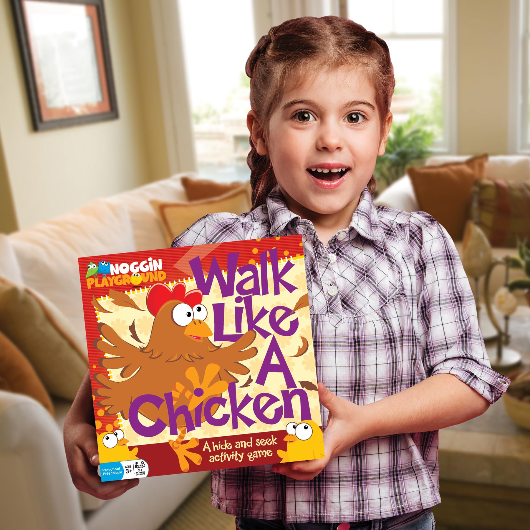 Walk Like A Chicken - No Reading Required, Hide & Seek Role-Playing Activity Game, Preschool & Kids, Children's Social & Physical Developmental Game, Outset Media, Ages 3+, 2+ Players