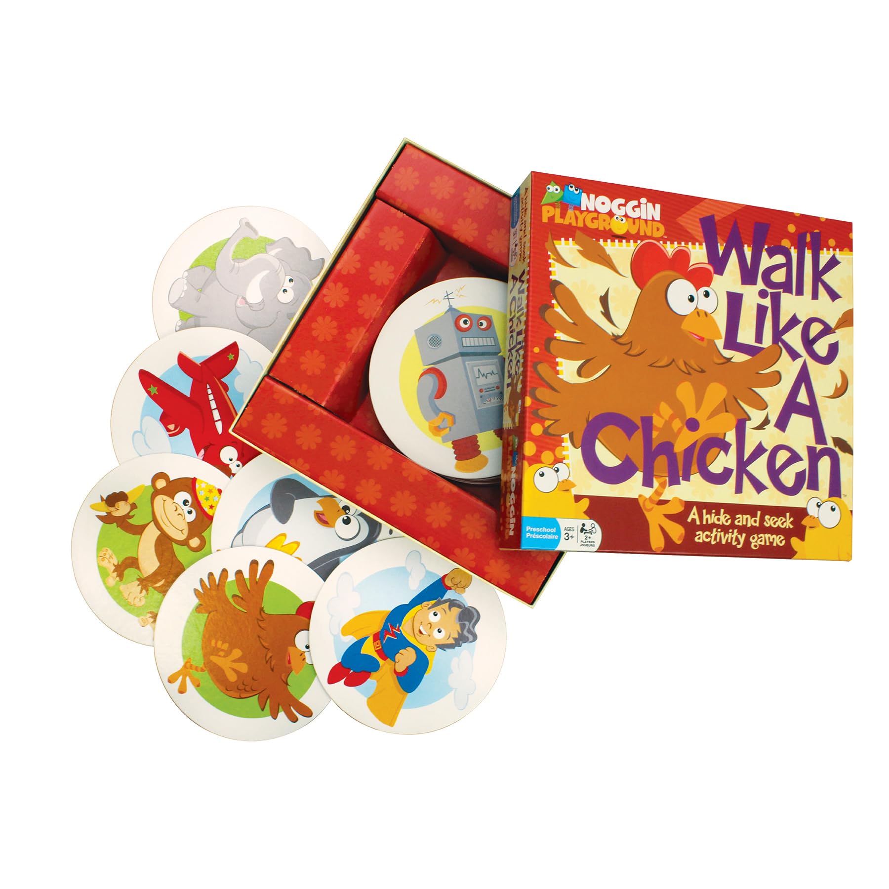 Walk Like A Chicken - No Reading Required, Hide & Seek Role-Playing Activity Game, Preschool & Kids, Children's Social & Physical Developmental Game, Outset Media, Ages 3+, 2+ Players