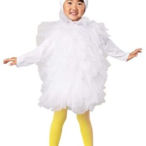 Fun Costumes Child Chicken Costume - Baby Chick Dress w/Hood, Polyester, Jersey Knit, Mesh Tiers, Velour Beak & Crest Medium