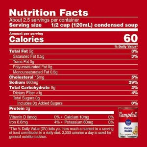 Campbell's Condensed 25% Less Sodium Chicken Noodle Soup, 10.75 Ounce Can (Pack of 12)