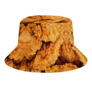 food fried chicken bucket hats unisex washed cotton lightweight outdoor summer beach sun hats men women bucket hat for travel