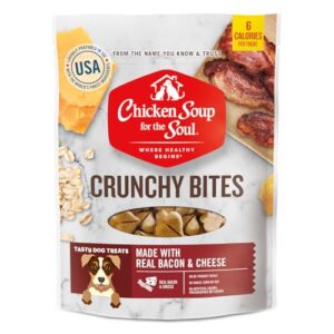 chicken soup for the soul pet food crunchy bites bacon & cheese biscuit dog treats 32oz