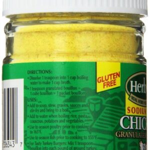 Herbox Granular Sodium Free Chicken Bouillon, 3.3 Ounce (Pack of 6)