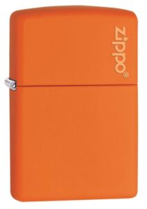 zippo classic orange matte with logo pocket lighter