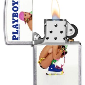 Zippo Playboy Cover April 1991 Brushed Chrome Pocket Lighter, One Size, Model Number: 200-CI017372