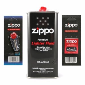 zippo (1) 12 oz. fuel (1) flint and (1) wick set