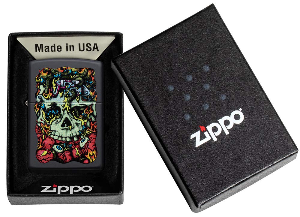 Zippo Dead Inside Design Black Matte Pocket Lighter