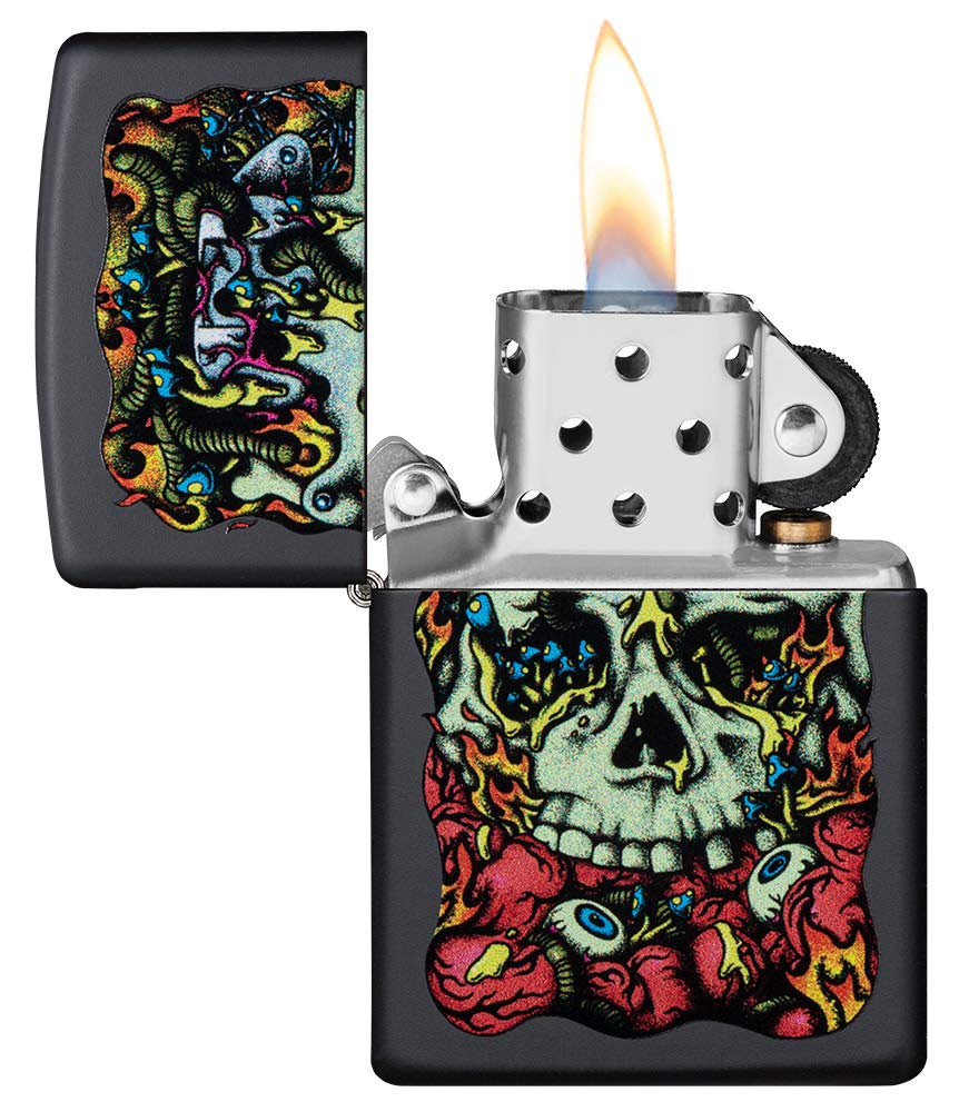 Zippo Dead Inside Design Black Matte Pocket Lighter