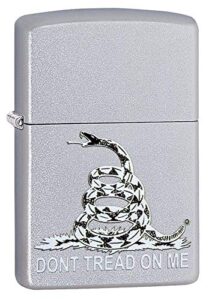 zippo don't tread on me satin chrome pocket lighter