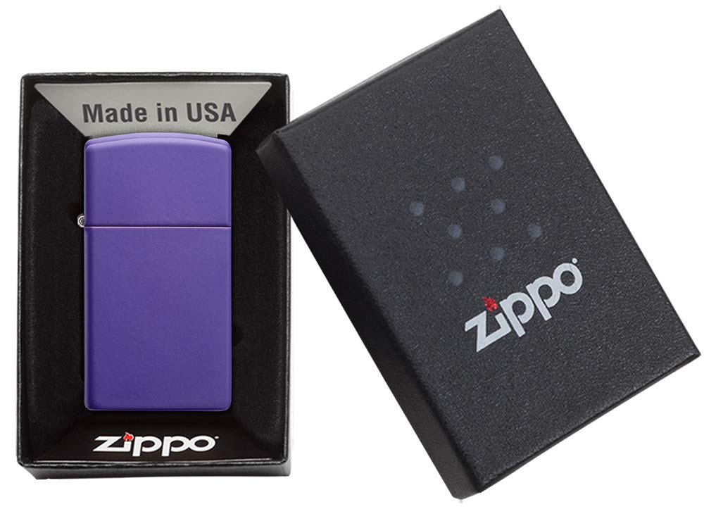 Zippo Slim Purple Matte Pocket Lighter