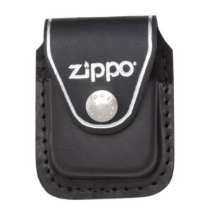 Zippo 24710 Classic Black Matte ZPP Creed Windproof Pocket Lighter with Zippo Black Leather Clip Pouch