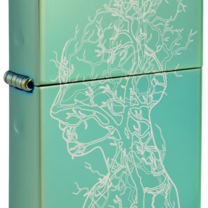 Zippo Human Tree Design High Polish Green Pocket Lighter