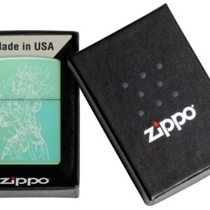 Zippo Human Tree Design High Polish Green Pocket Lighter