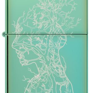 Zippo Human Tree Design High Polish Green Pocket Lighter