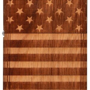 Zippo Woodchuck USA American Flag Wrap Pocket Lighter, Brown, One Size