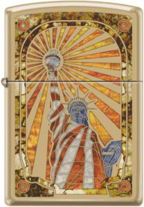 statue of liberty - fusion high polish brass zippo lighter