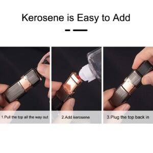 Kerosene Lighter, Mini Vintage Lighter Refillable Kerosene Antique Permanent Lighter with Keychain, Reusable Cool Lighters for Vintage Soft Flame Lighter for Men Dad Husband(Fuel Not Included)-Gold