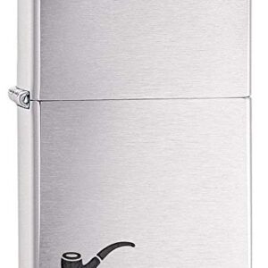 Zippo Unisex-Adult Pipe Lighter, Brushed Chrome Black Pipe, One Size