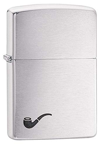 Zippo Unisex-Adult Pipe Lighter, Brushed Chrome Black Pipe, One Size