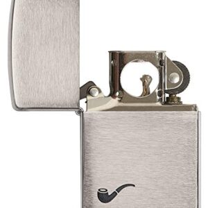 Zippo Unisex-Adult Pipe Lighter, Brushed Chrome Black Pipe, One Size