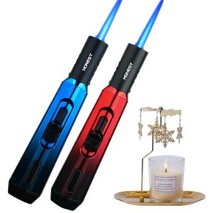 PROMISE Torch Lighters, Butane Lighters Refillable Single Jet Flame for Candle Grill BBQ Camping Gas Not Included (2 Pack BL&RD)