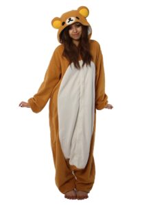 sazac san-x licensed rilakkuma kigurumi - onesie jumpsuit halloween costume (x-large)