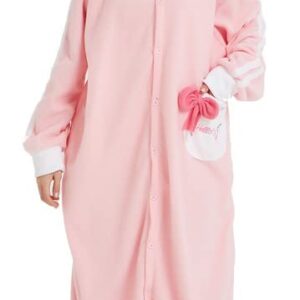 Eonxius Magic Novelty Hooded Onesie One Piece Pink Pajamas for Women Size XL