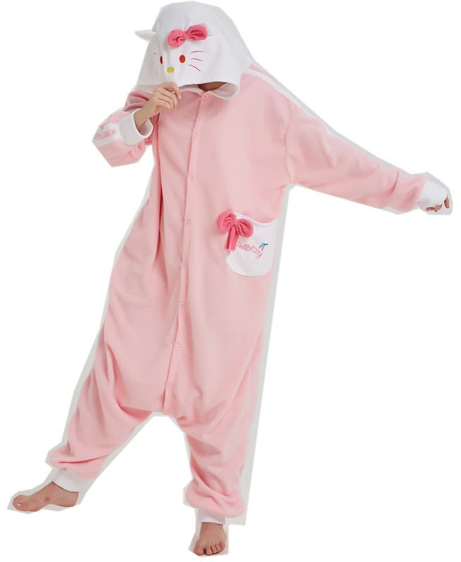 Eonxius Magic Novelty Hooded Onesie One Piece Pink Pajamas for Women Size XL