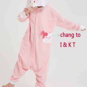 Eonxius Magic Novelty Hooded Onesie One Piece Pink Pajamas for Women Size XL