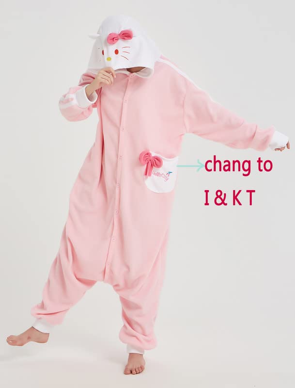 Eonxius Magic Novelty Hooded Onesie One Piece Pink Pajamas for Women Size XL