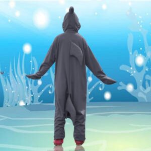 WOTOGOLD Animal Cosplay Costume Gray Shark Unisex Adult Pajamas Gray,X-Large